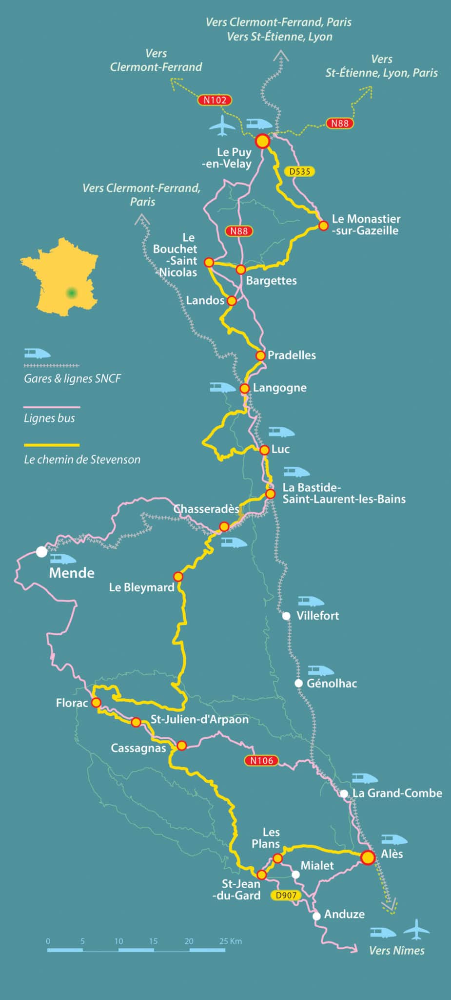 Accès / Transport - Le chemin de Stevenson
