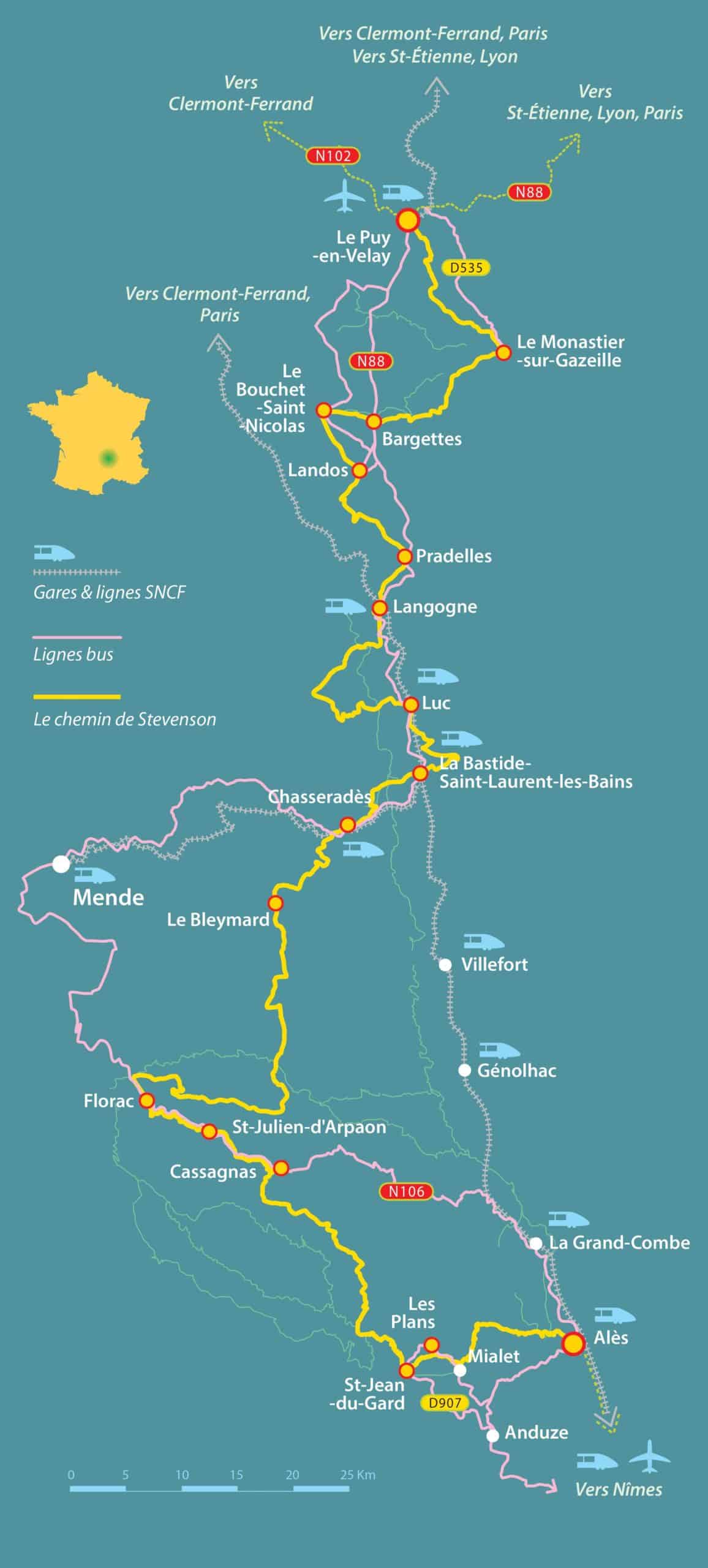 Accès / Transport - Le chemin de Stevenson