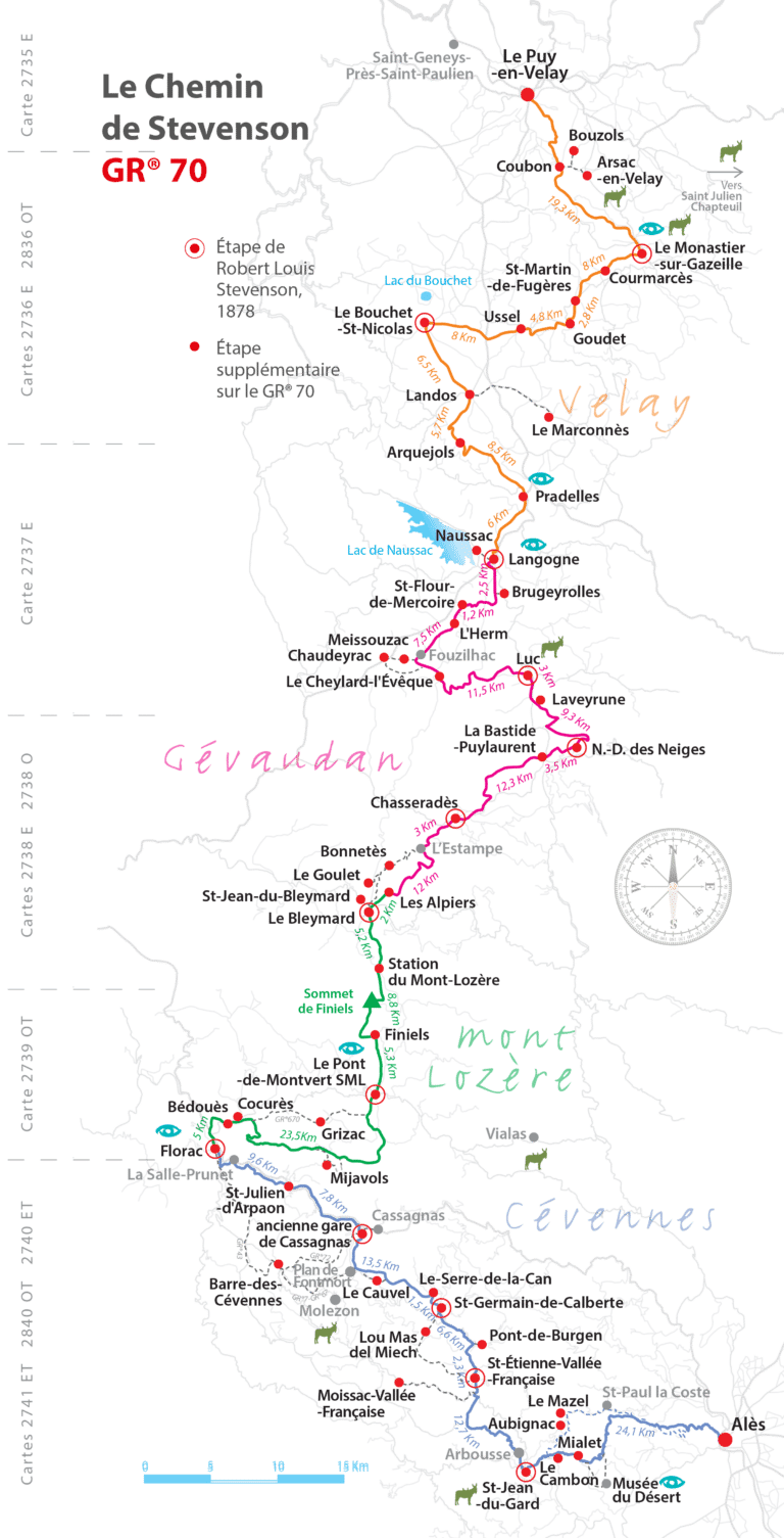 Choisir ses étapes - Le chemin de Stevenson